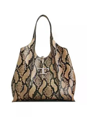 TOD'S T Timeless Snakeskin-effect Tote Bag