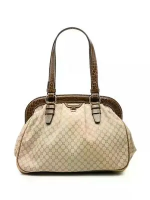 Celine 2008 Macadam Canvas Tassel Frame Satchel