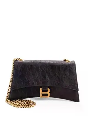 Balenciaga Crush Chain Flap Bag Leather Xs Shoulder Bag - Black