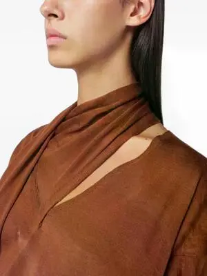 ROBERTO COLLINA V-neck Scarf-detail Sweater