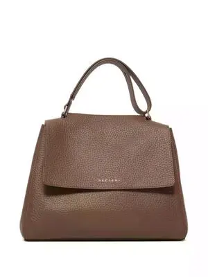 Orciani Sveva Soft Grainy Leather Tote Bag - Brown