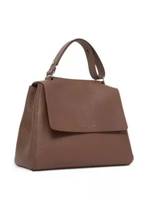 Orciani Sveva Soft Grainy Leather Tote Bag - Brown