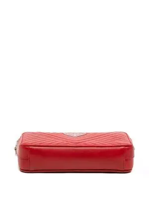 Prada 2013-2026 Mini Soft Calf Impunture Diagramme Double Zip Bag Crossbody Bag