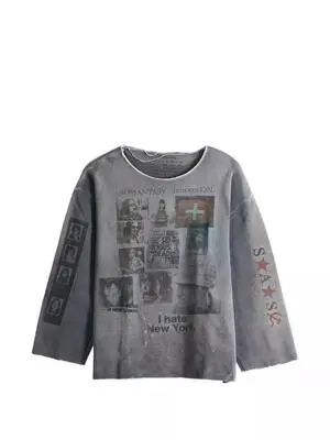 SAITOS S.a.s Waffle-knit Long-sleeve T-shirt - Grey