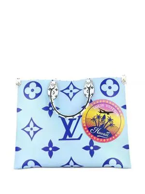 LOUIS VUITTON Onthego Limited Edition Cities Colored Monogram Giant Gm Tote Bag - Blue