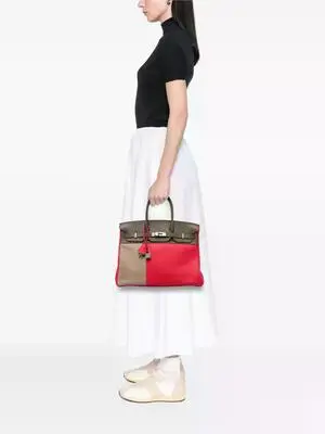 Hermès 2013 Tricolor Clemence And Swift Birkin Cascade Retourne 35 Handbag