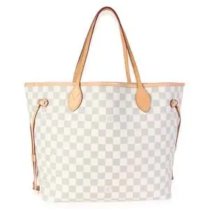 LOUIS VUITTON Damier Azur Canvas Neverfull Mm - Beige