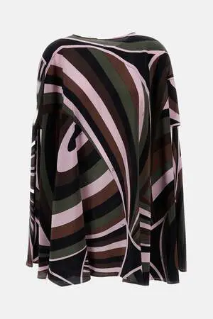 Emilio Pucci Short Silk Crêpe De Chine Caftan - Multicolor