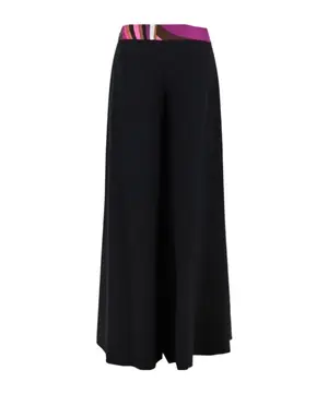 Emilio Pucci Iride-printed Trim Wide-leg Palazzo Trousers