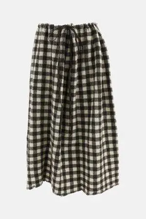 DANIELA GREGIS Skirt With Drawstring Washed Wool - Multicolor