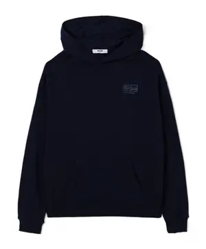MSGM Logo-print Hoodie - Blue