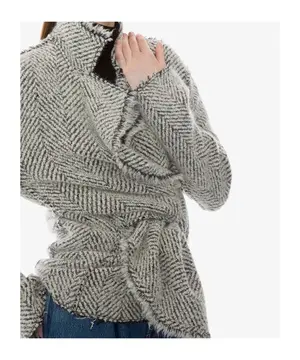 Alberta Ferretti Herringbone Wrap Jacket