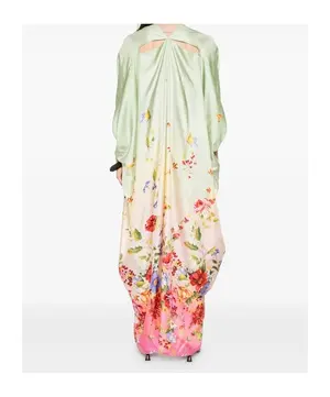 Roberto Cavalli Floral V-neck Maxi Kaftan