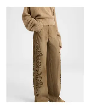 Ermanno Scervino Floral-embroidered Wide-leg Trousers - No