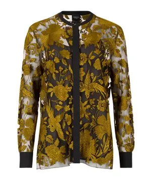 Giambattista Valli Embroidered Tulle Shirt - Brown