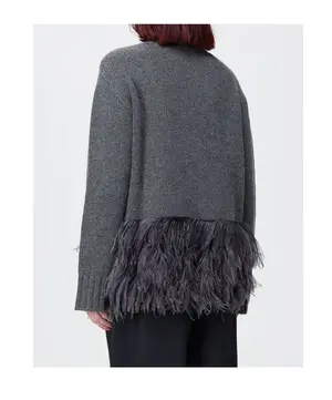 Fabiana Filippi Feather-trim Turtleneck Sweater