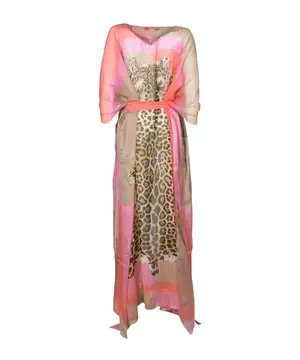 Roberto Cavalli Belted Animal-print Maxi Dress