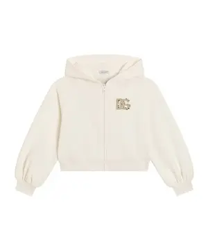 Dolce & Gabbana Logo-embroidered Zip Hoodie - White