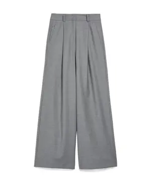 Max Mara Wool Wide-leg Trousers - Gray
