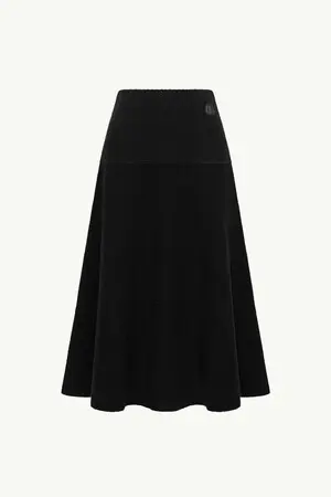 Moncler Bouclé Wool Blend Midi Skirt - Black