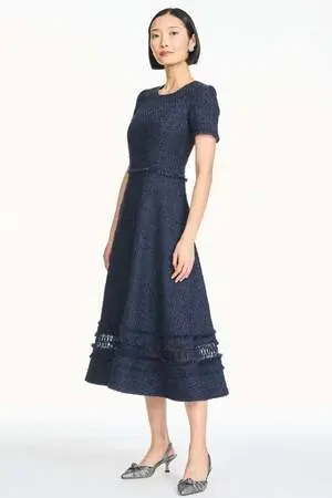 Sachin & Babi Dominica Blue Tweed A-line Dress