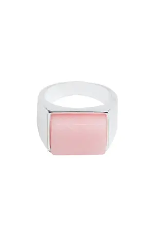 Mango Semiprecious Stone Ring - Silver