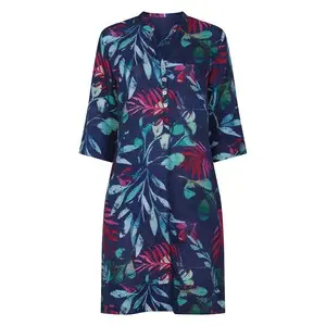 NOLOGO-CHIC Leafy Tropic Tunic Dress Navy - Blue