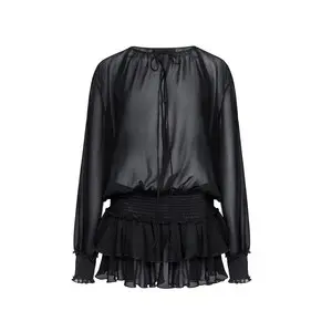 AUDREY VALLENS Chiffon Dress - Black
