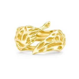 UNALOE Sculptural Chilli Pepper Ring – Plated Sterling Silver - Gold