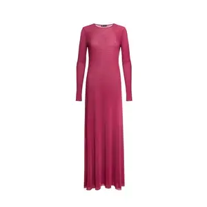 AUDREY VALLENS Mesh Maxi Dress - Red