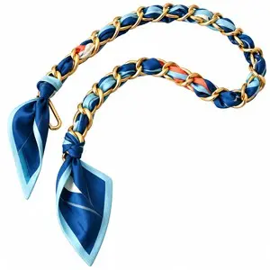 LILLY LOVES Daring Diana Scarf Metal Strap - Blue