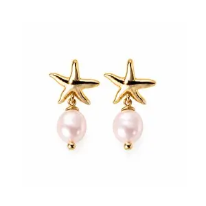 LALINDE Gold Starfish Earrings - Pink