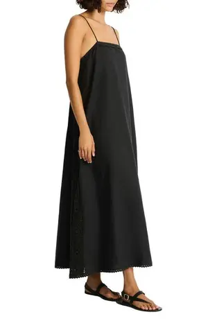SEA LEVEL Lace Detail Midi Cover-up Dress