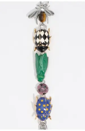 Bimba Y Lola Bracelet With Enamel Beetles And Silver Bee
