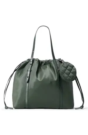Mz Wallace Small Waverly Leather Trim Nylon Tote - Juniper