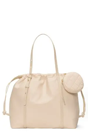 Mz Wallace Small Waverly Leather Trim Nylon Tote - Sand