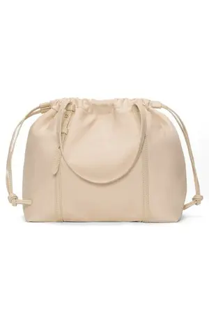 Mz Wallace Small Waverly Leather Trim Nylon Tote - Sand
