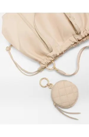 Mz Wallace Small Waverly Leather Trim Nylon Tote - Sand