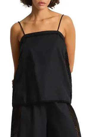SEA LEVEL Panelled Shift Cover-up Cami Top - Black