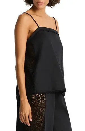 SEA LEVEL Panelled Shift Cover-up Cami Top - Black
