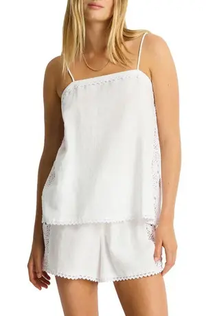 SEA LEVEL Panelled Shift Cover-up Cami Top - White