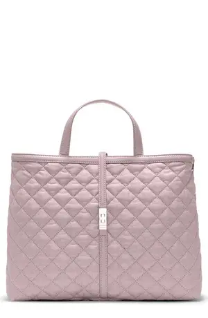 Mz Wallace Medium Astor Leather Trim Top Handle Tote Quail