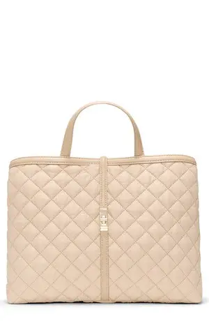 Mz Wallace Medium Astor Leather Trim Top Handle Tote - Sand