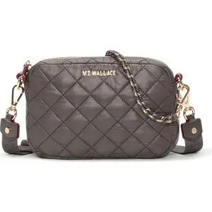 Mz Wallace Crosby Mini Leather Trimmed Crossbody Bag Magnet
