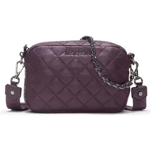 Mz Wallace Crosby Mini Leather Trimmed Crossbody Bag - Raisin