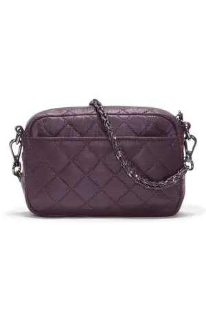 Mz Wallace Crosby Mini Leather Trimmed Crossbody Bag - Raisin