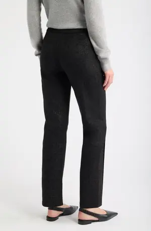 Hue Metallic Geo Faux Suede Straight Fit Pants