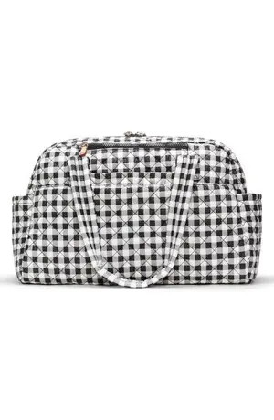 Mz Wallace Large Metro Jimmy Deluxe Quilted Nylon Gym Bag - Black/white Gingham