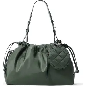 Mz Wallace Small Waverly Leather-trimmed Shoulder Bag - Juniper