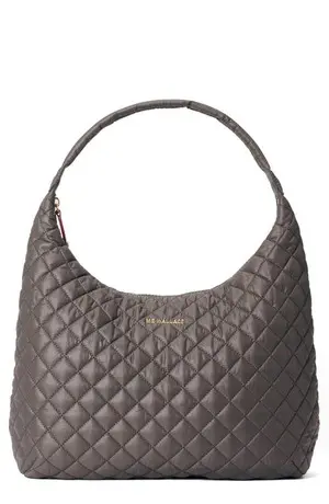 Mz Wallace Large Metro Leather Trimmed Quilted Shoulder Bag - Magnet